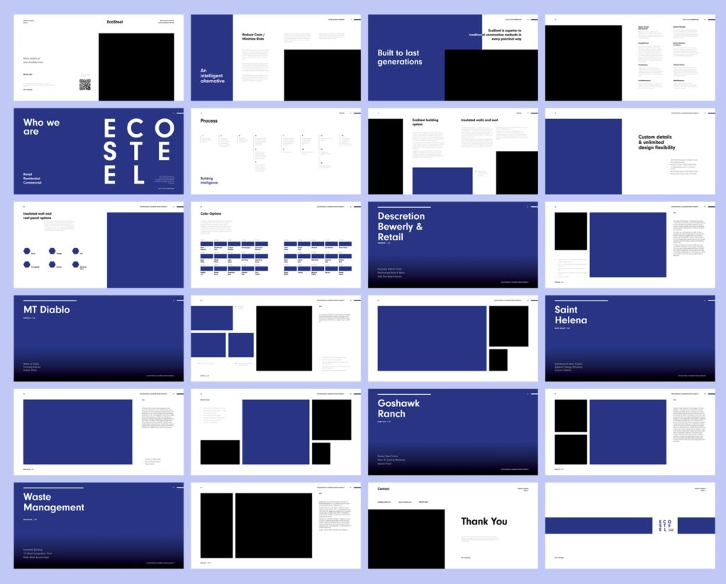 EcoSteel Product Catalog — designed by Happy Buro